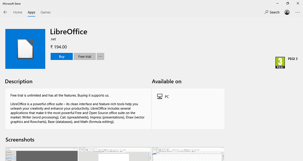 Why is a paid version of LibreOffice in the Microsoft store - English ...