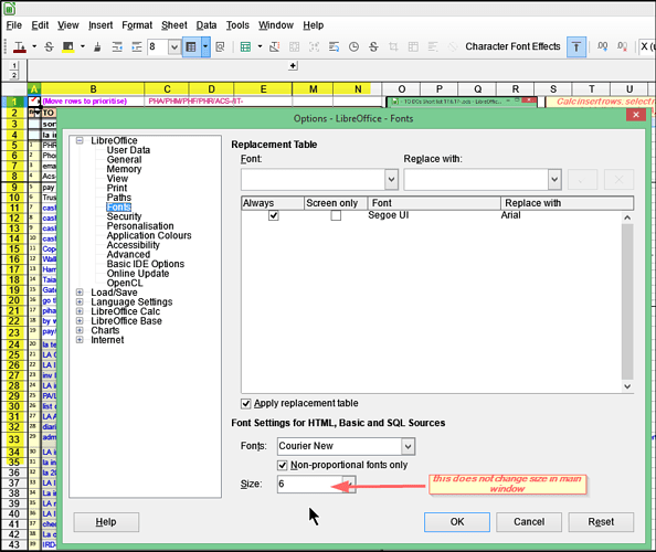 LibreOffice Calc Change Font Of Built in Row And Column Headers 