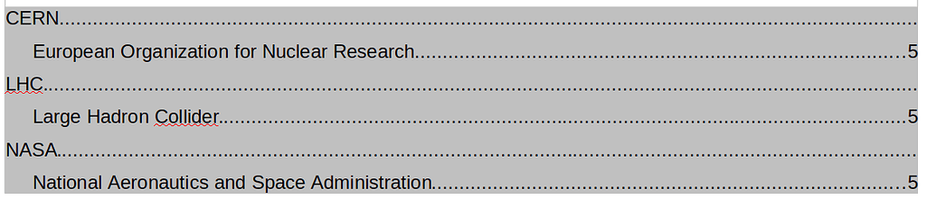 Formatting Glossary Table - English - Ask LibreOffice