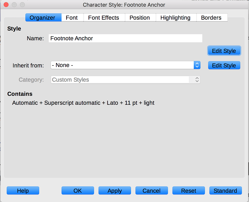 Footnote characters with relative rather than absolute font size ...