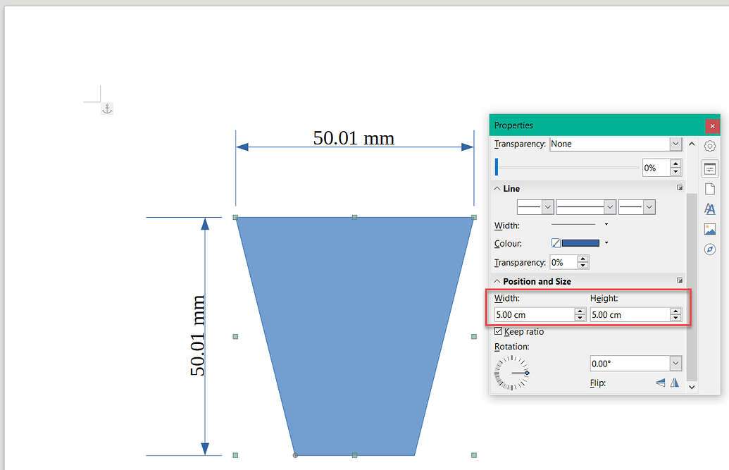 Drawing Trapezoid with both width measurement - English - Ask LibreOffice