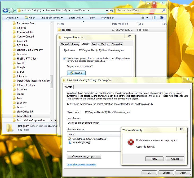 Error 1303 - install won't complete, Win7, admin user - English - Ask ...