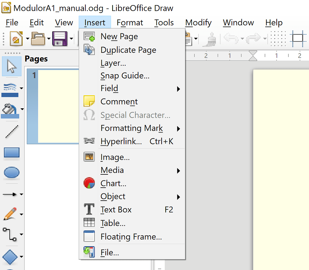 I need to insert a frame, why doesn't the option appear in my version ...