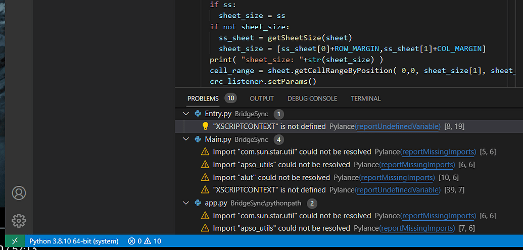 Resolving LibreOffice python imports in VS Code (com.sun.star ...