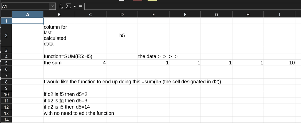 Variable cell referencing in a function - English - Ask LibreOffice