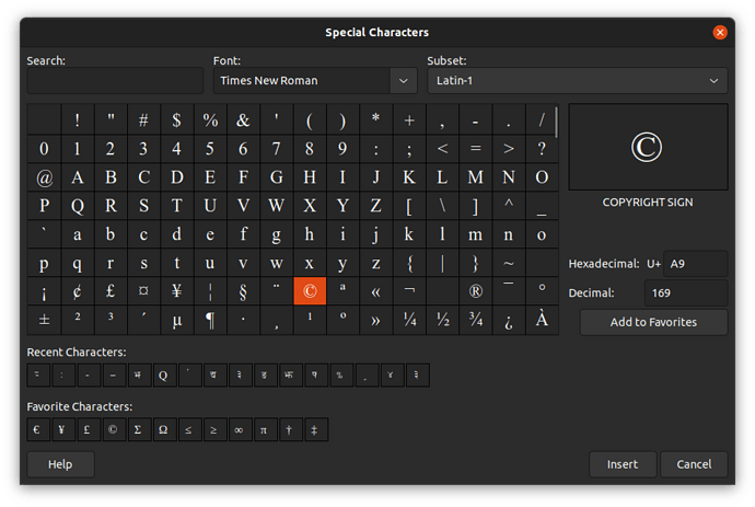 Insertion Of Special Characters Using Hex Values On LibreOffice 7 2 2 2 