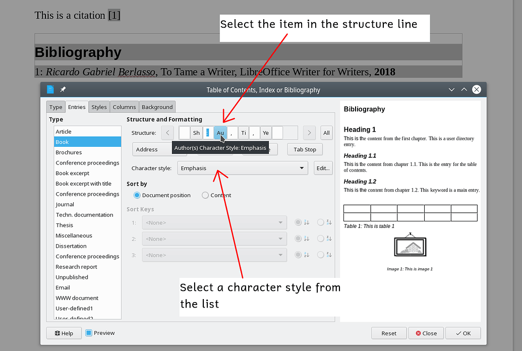 Insert bibliography table style as APA 6 format - English - Ask LibreOffice
