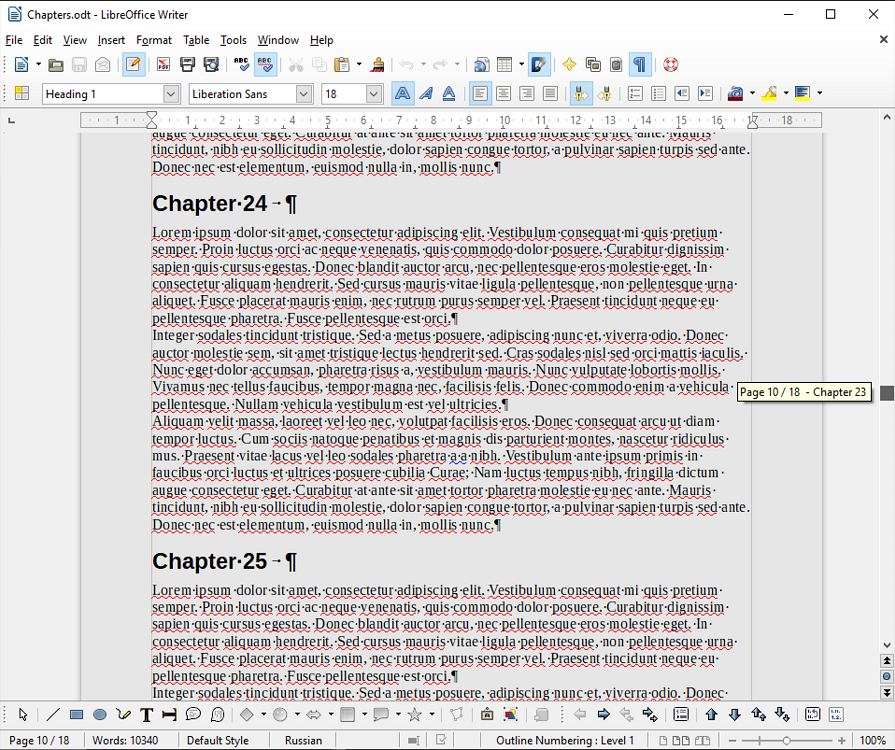 Floating chapter heading - English - Ask LibreOffice
