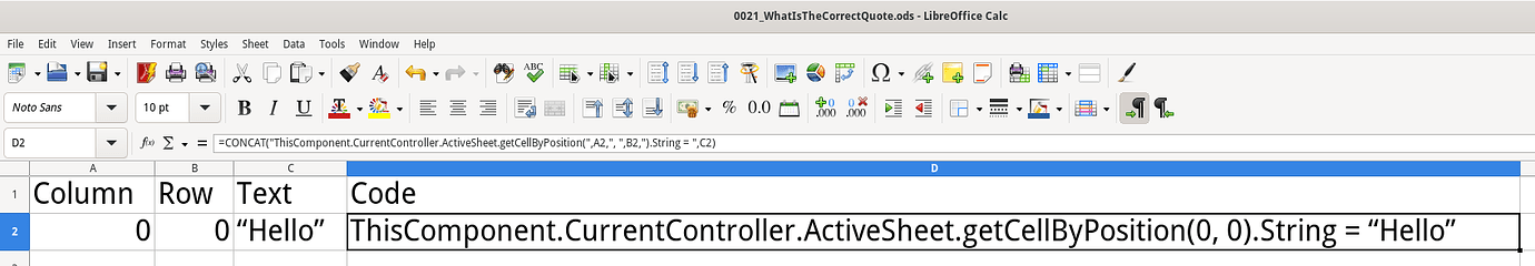 Calc: Quotation marks symbols - English - Ask LibreOffice