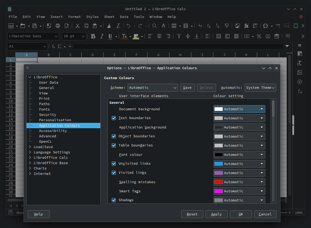 "Automatic" + "System theme" should set "Document colour" to theme colours - English - Ask ...