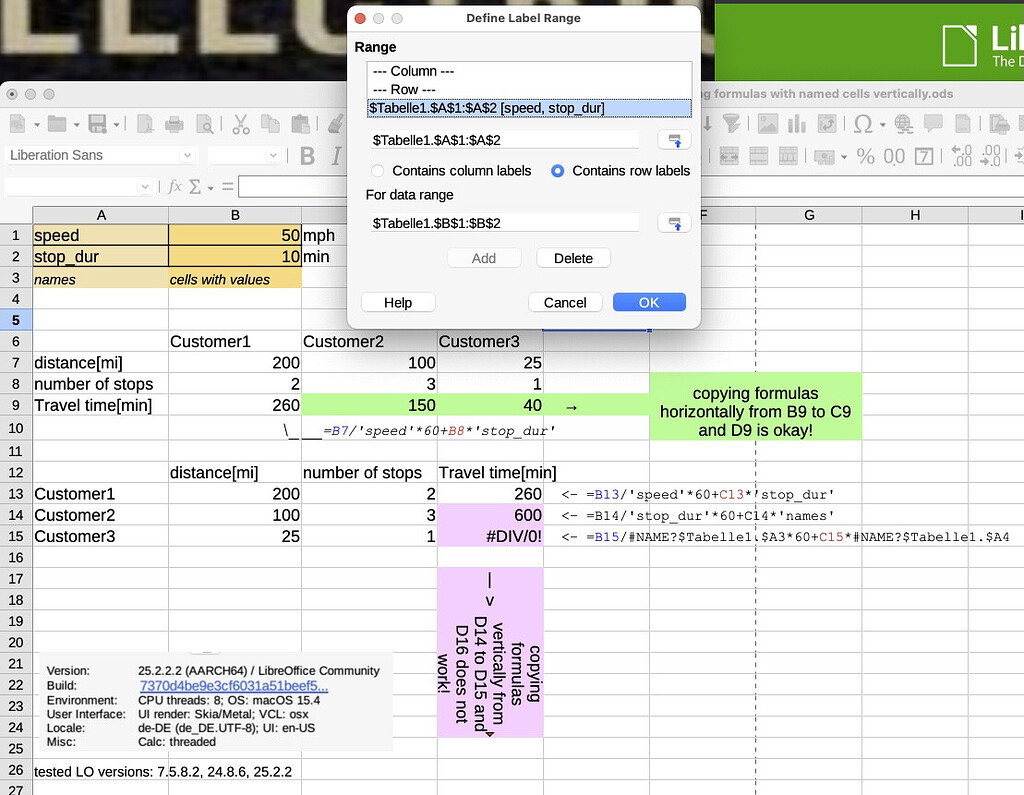 Formula with named cell (from "label range") cannot be copied vertically - English - Ask LibreOffice