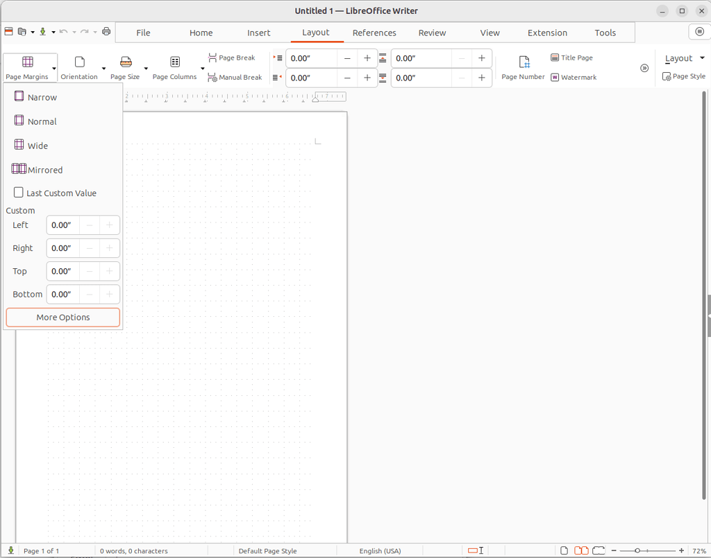 Page Margins toolbar widget not working - English - Ask LibreOffice