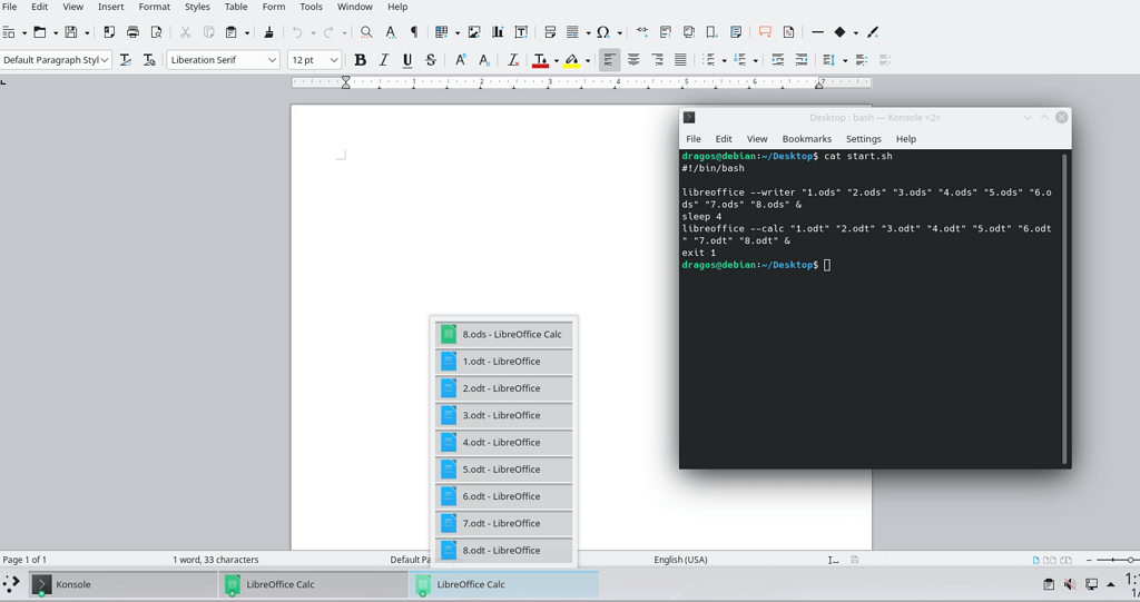 LibreOffice 7.0.42 taskbar buttons group is mixed between Writer and Calc in Debian 11.6 KDE ...