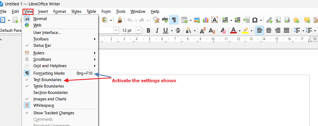 LibreOffice Doesn't Show Page Border (Help!) - English - Ask LibreOffice