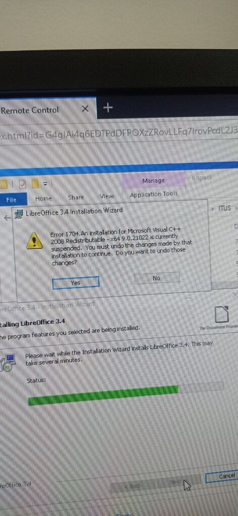 Error' 2203 and 1704 install Libre - English - Ask LibreOffice