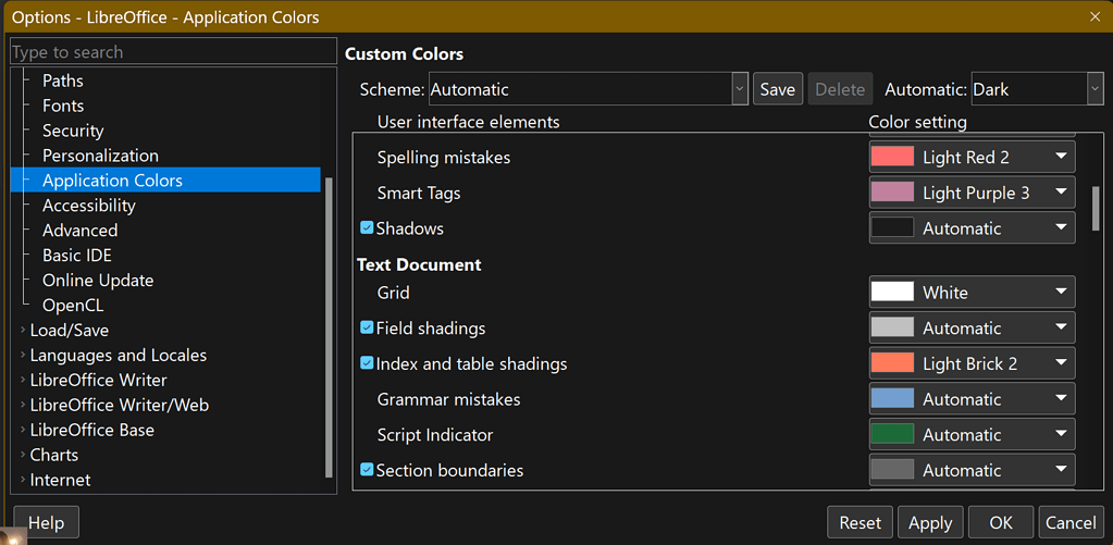 How To Set Default Color For Tables On Writer Via Application Colors - English - Ask LibreOffice