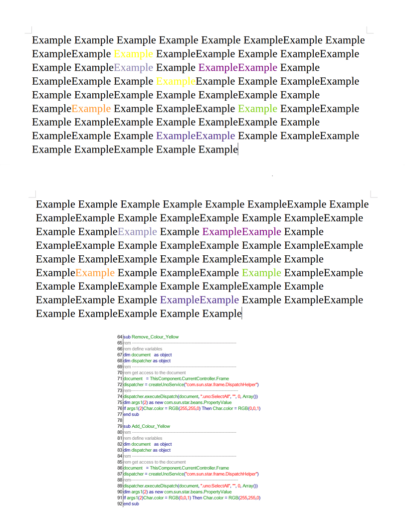 Find Text to Add and Remove Text Color Macro - English - Ask LibreOffice