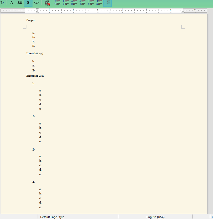 Numbered list with variable lettered sublists in writer - English - Ask ...