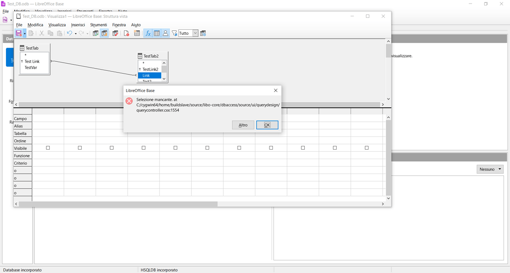 Base error "Missing Selection" when creating relationships between tables + ctrl+v not working ...
