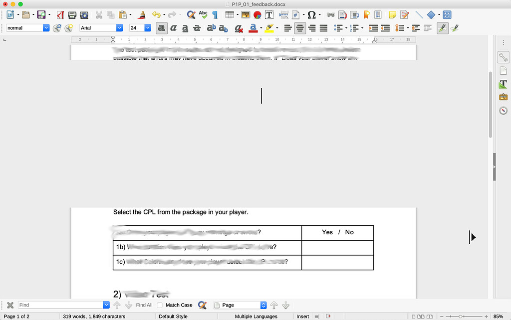 Writer erratic display, grey blocks & 'echoes' on Mac Catalina ...