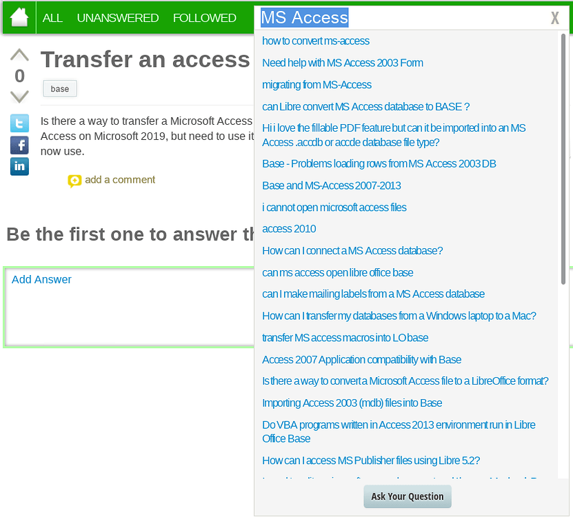 Transfer an access data base to LibreOffice - English - Ask LibreOffice