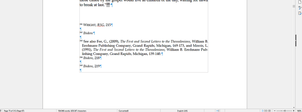 Selecting all footnotes with ctrl + A - English - Ask LibreOffice