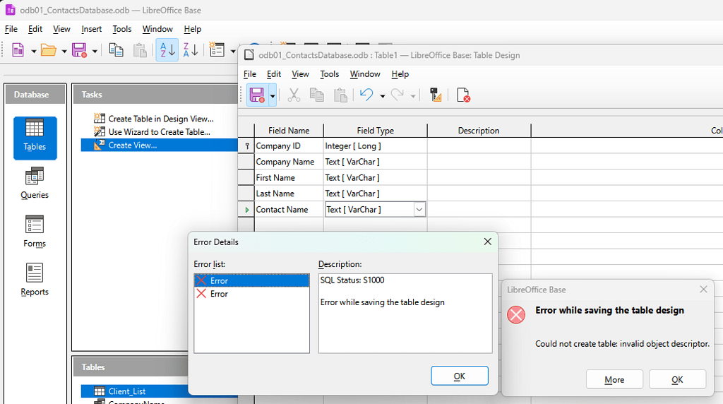 Error while saving table design - English - Ask LibreOffice Error while saving table design - English - Ask LibreOffice