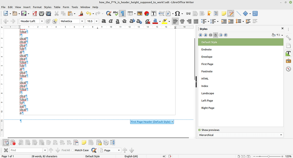How do you set a fixed header height? - English - Ask LibreOffice