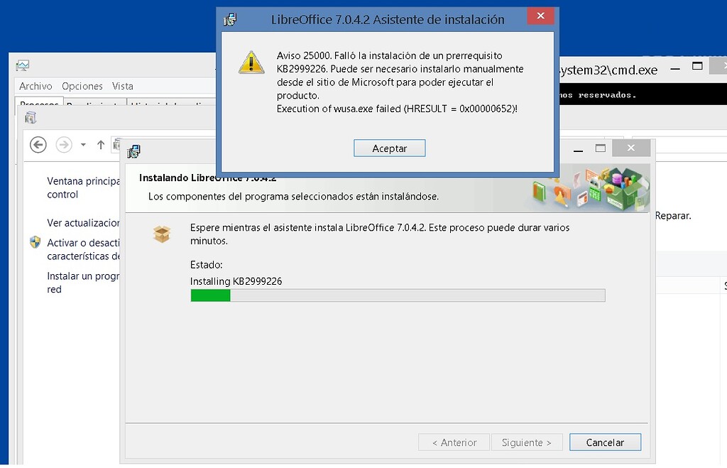 Error al instalar en Windows 8.1 Pro - Español - Ask LibreOffice