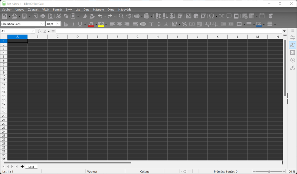 Úplný tmavý režim - Čeština a slovenčina - Ask LibreOffice