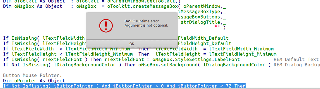 MessageBox weird response - English - Ask LibreOffice