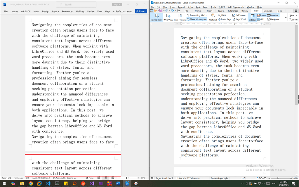 Line spacing problem between LibreOffice writer and MS Word - English - Ask LibreOffice