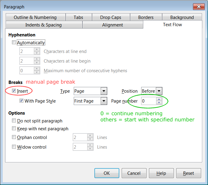 Headings Breaks Page Numbering In A Master Document English Ask LibreOffice