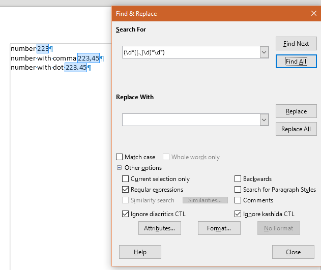Find And Replace All Numbers In A Document English Ask LibreOffice