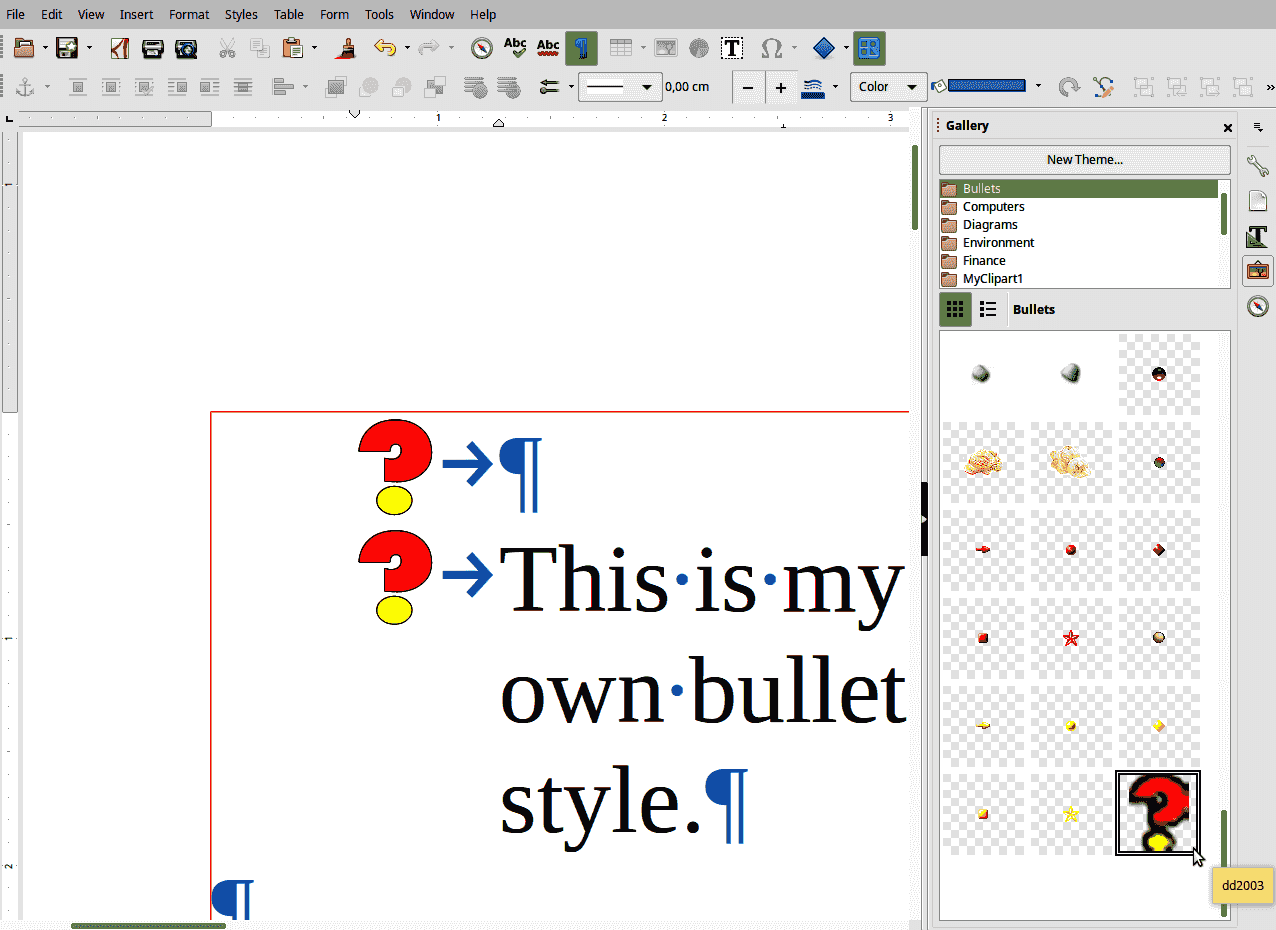 How Would I Create These Bullet Points English Ask LibreOffice
