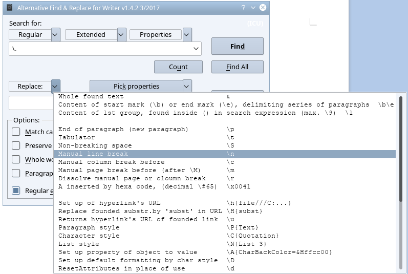 Find Character And Replace With A New Line English Ask LibreOffice