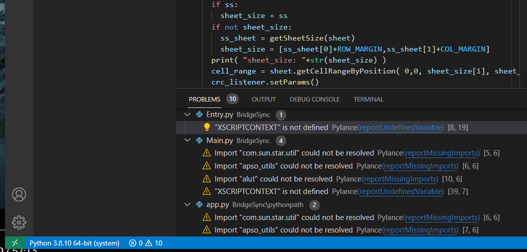 Resolving LibreOffice Python Imports In VS Code com sun star 