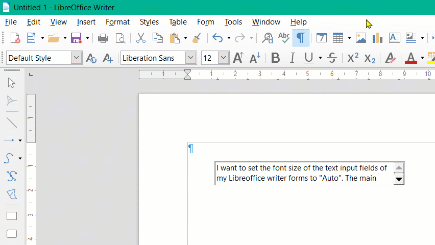 Set Font Size To Auto writer Forms English Ask LibreOffice