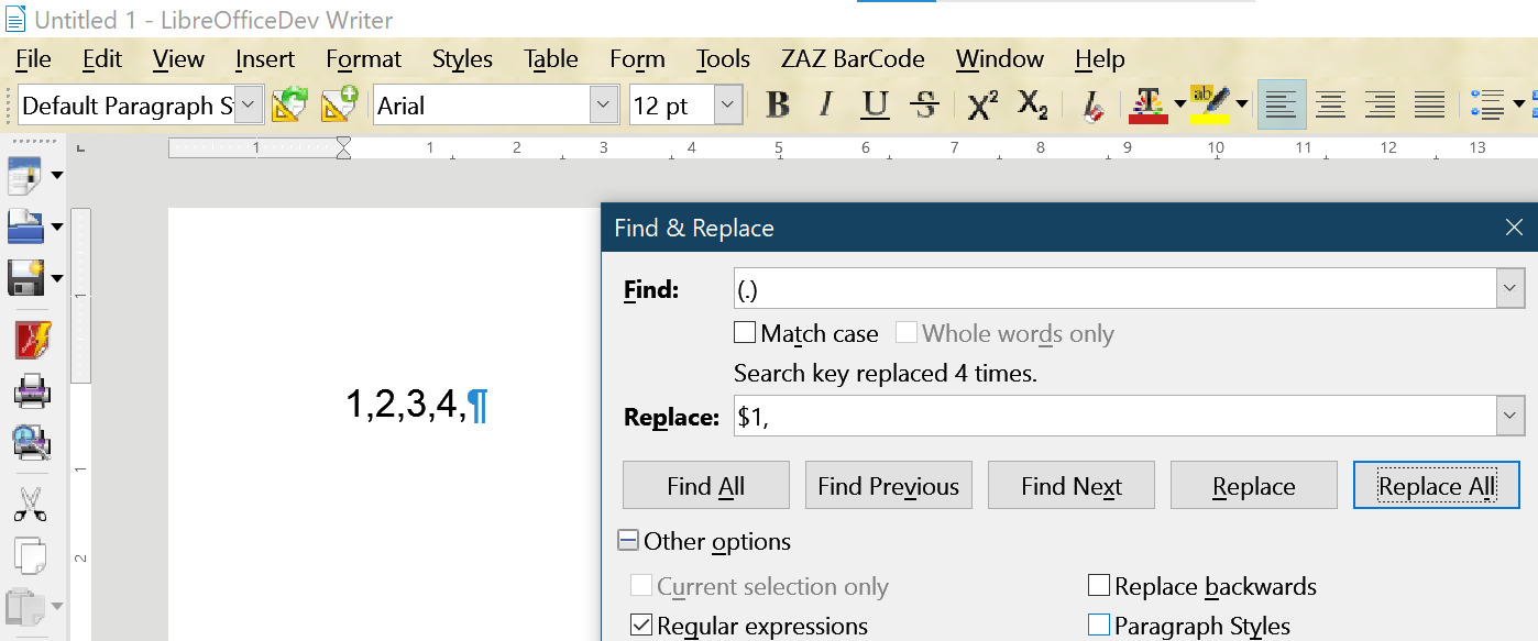 How Do I Add A Comma After Every Character In A Cell English Ask LibreOffice