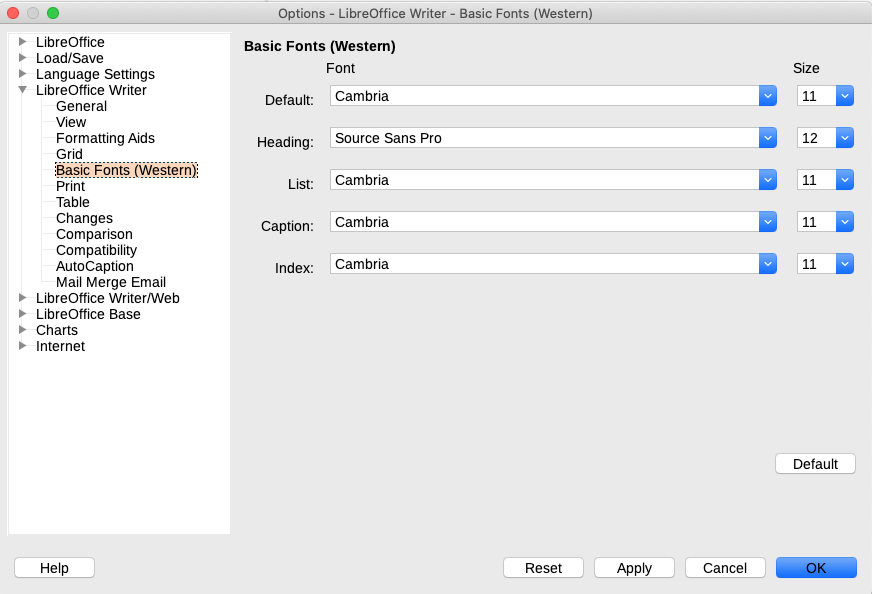 Why Are Tables Always Formatted With Liberation Sans Font When Created 