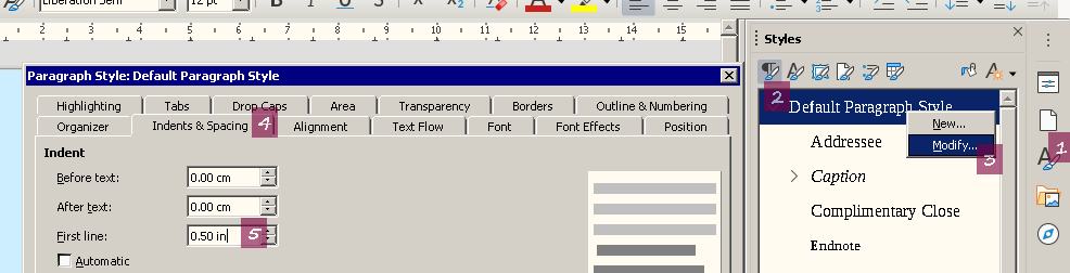 How To Indent First Line Of Paragraph And Set It As Default English Ask LibreOffice
