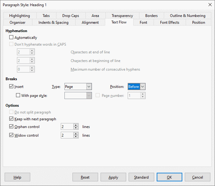 How Do I Use Heading Styles To Automatically Insert Page Break English Ask LibreOffice