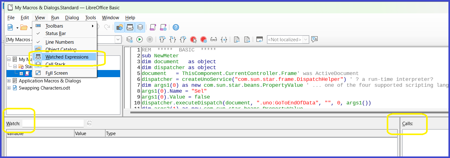 Libreoffice basic - View options - English - Ask LibreOffice