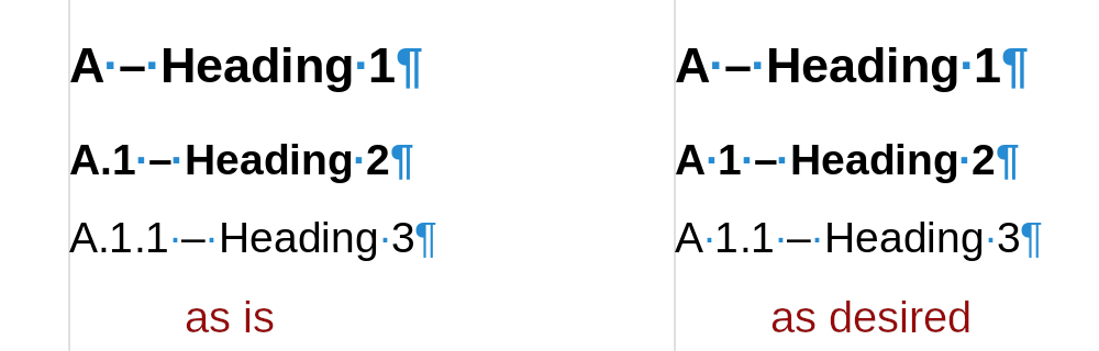 Remove dot between header "numbers" - English - Ask LibreOffice