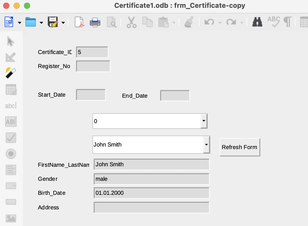 Problems With Combo Box In Base English Ask LibreOffice