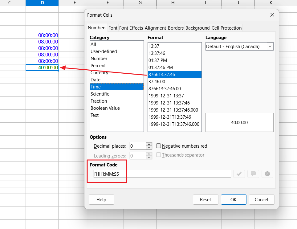 Problem with total hours - English - Ask LibreOffice