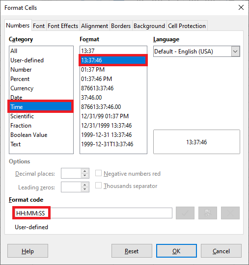 How To Format Cell Hour minute second English Ask LibreOffice